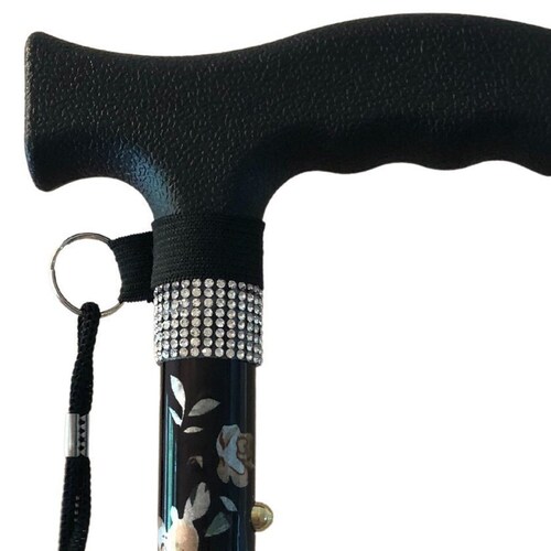 Black Floral Diamond Walking Cane - Etsy