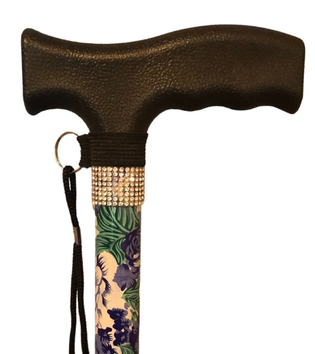 Blue Floral Diamond Walking Cane - Etsy
