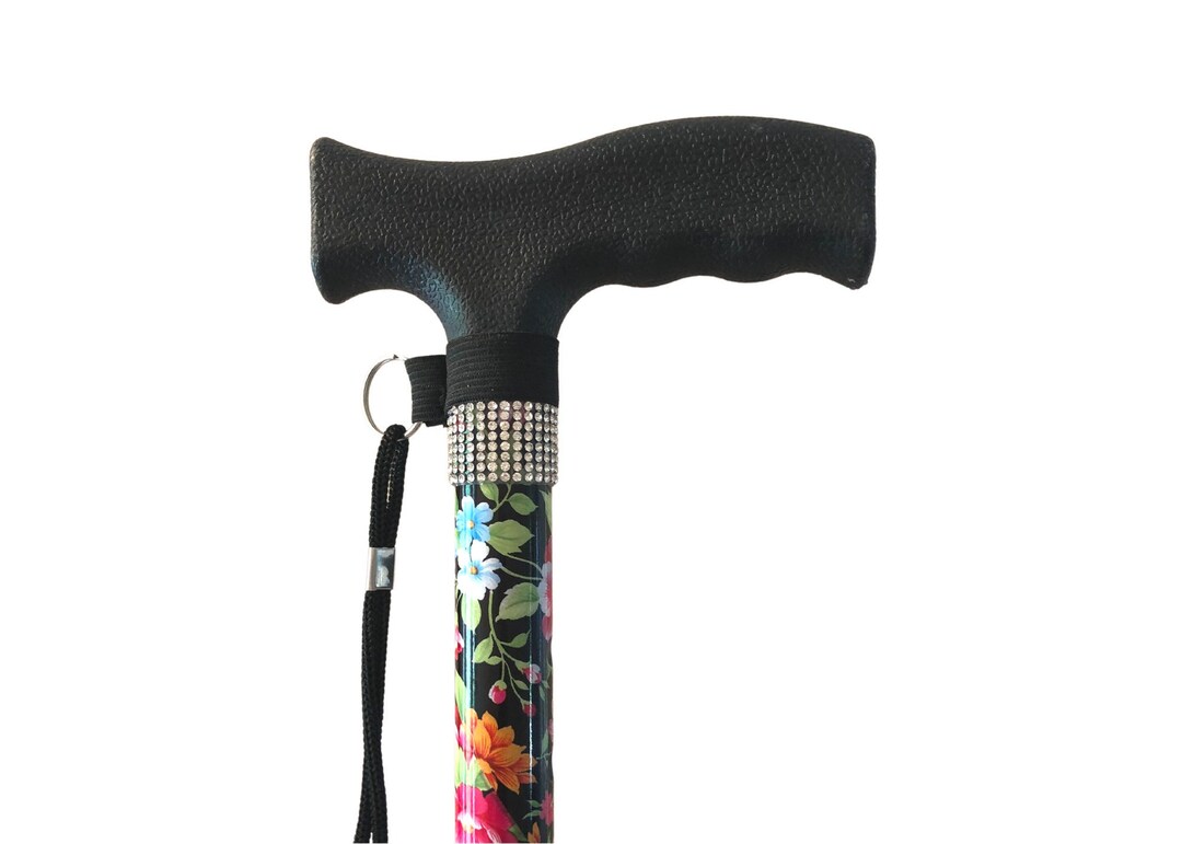 Multi Color Floral Diamond Walking Cane - Etsy