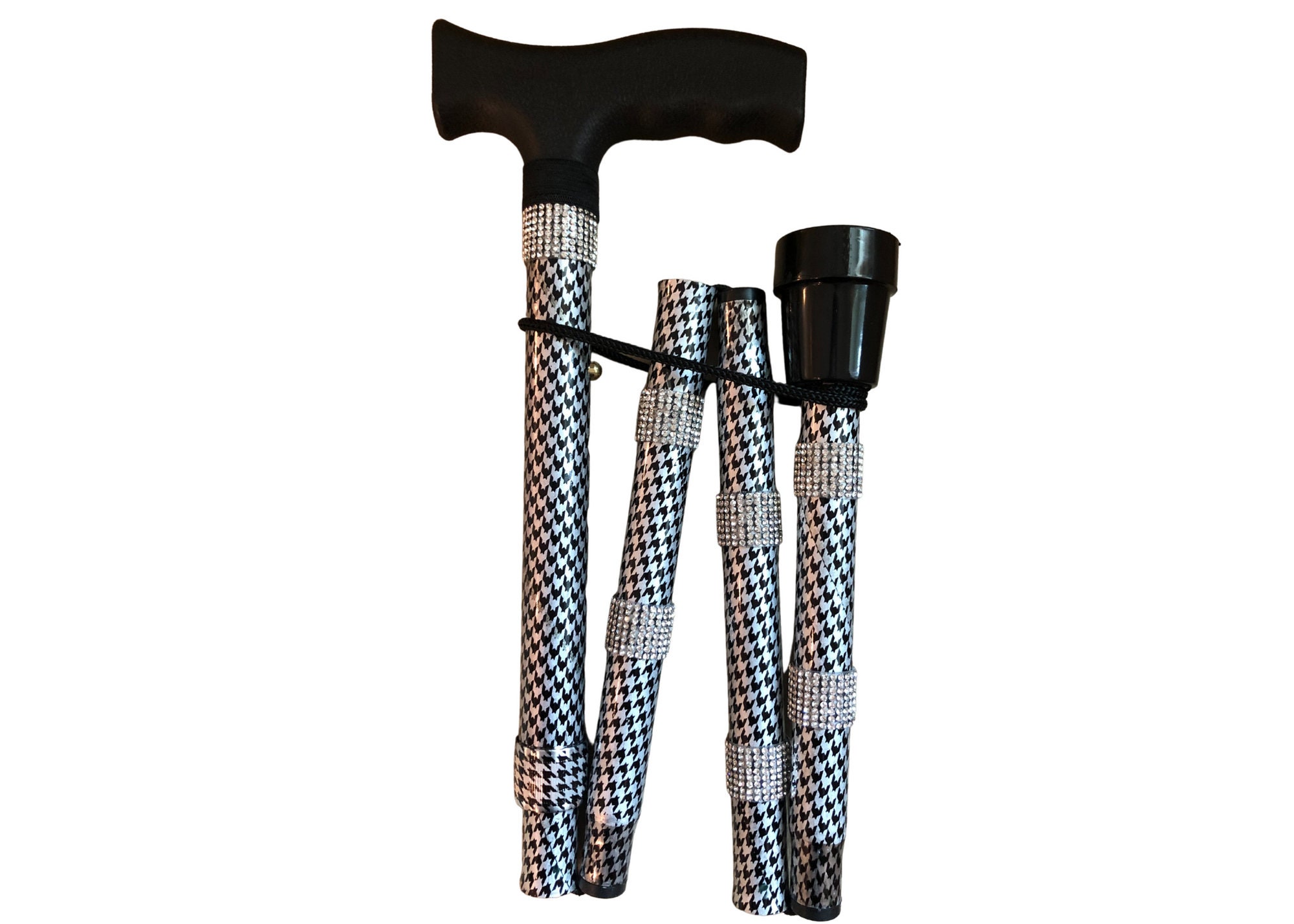 Black Silver Diamond Walking Cane - Etsy