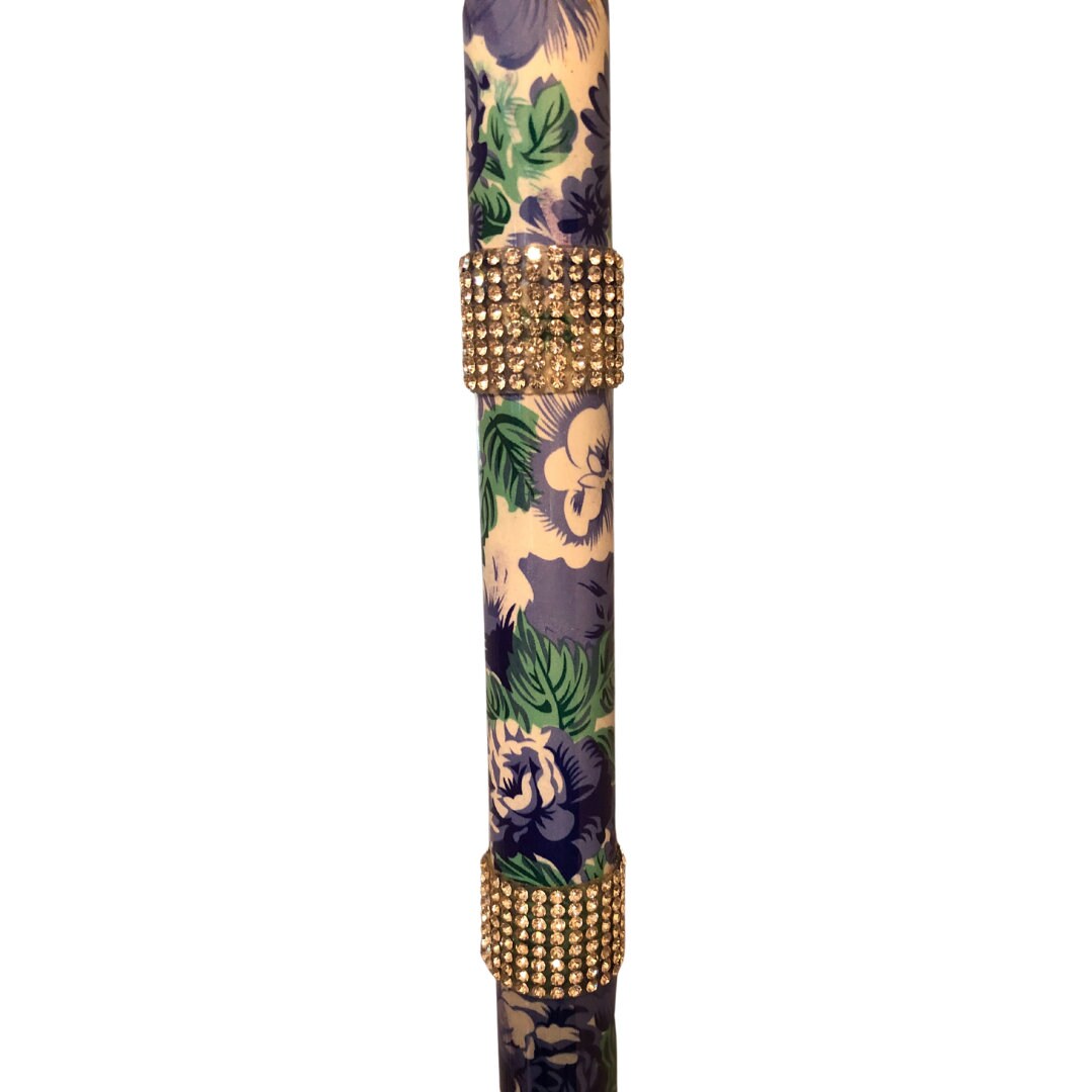 Blue Floral Diamond Walking Cane - Etsy
