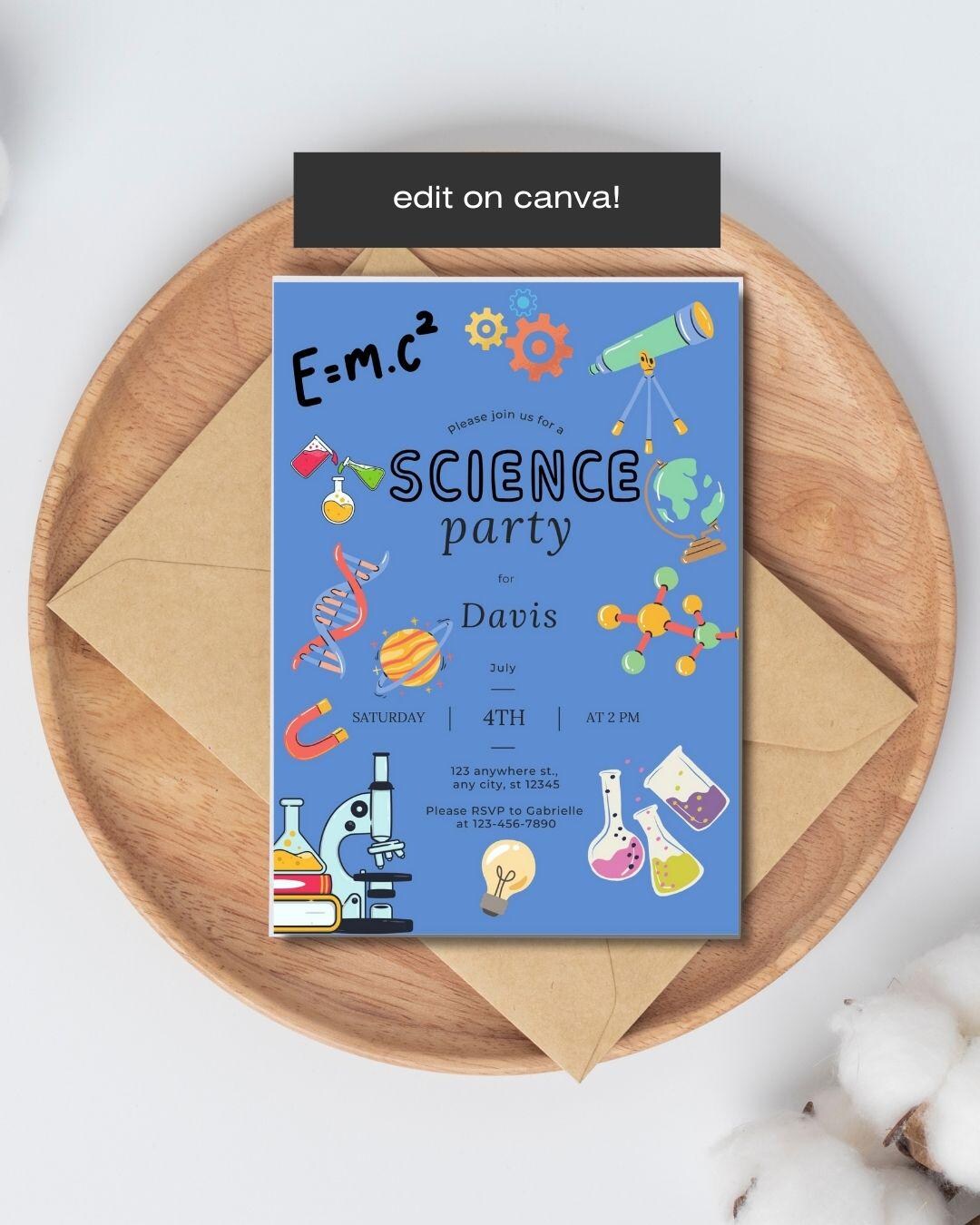 Personalized Science Experiment Birthday Party Invitation | L Lab Theme ...