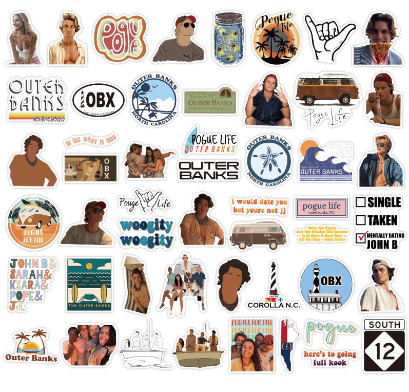 OBX 50 Pack Stickers Vinxyl Stickers Waterproof Stickers | Etsy
