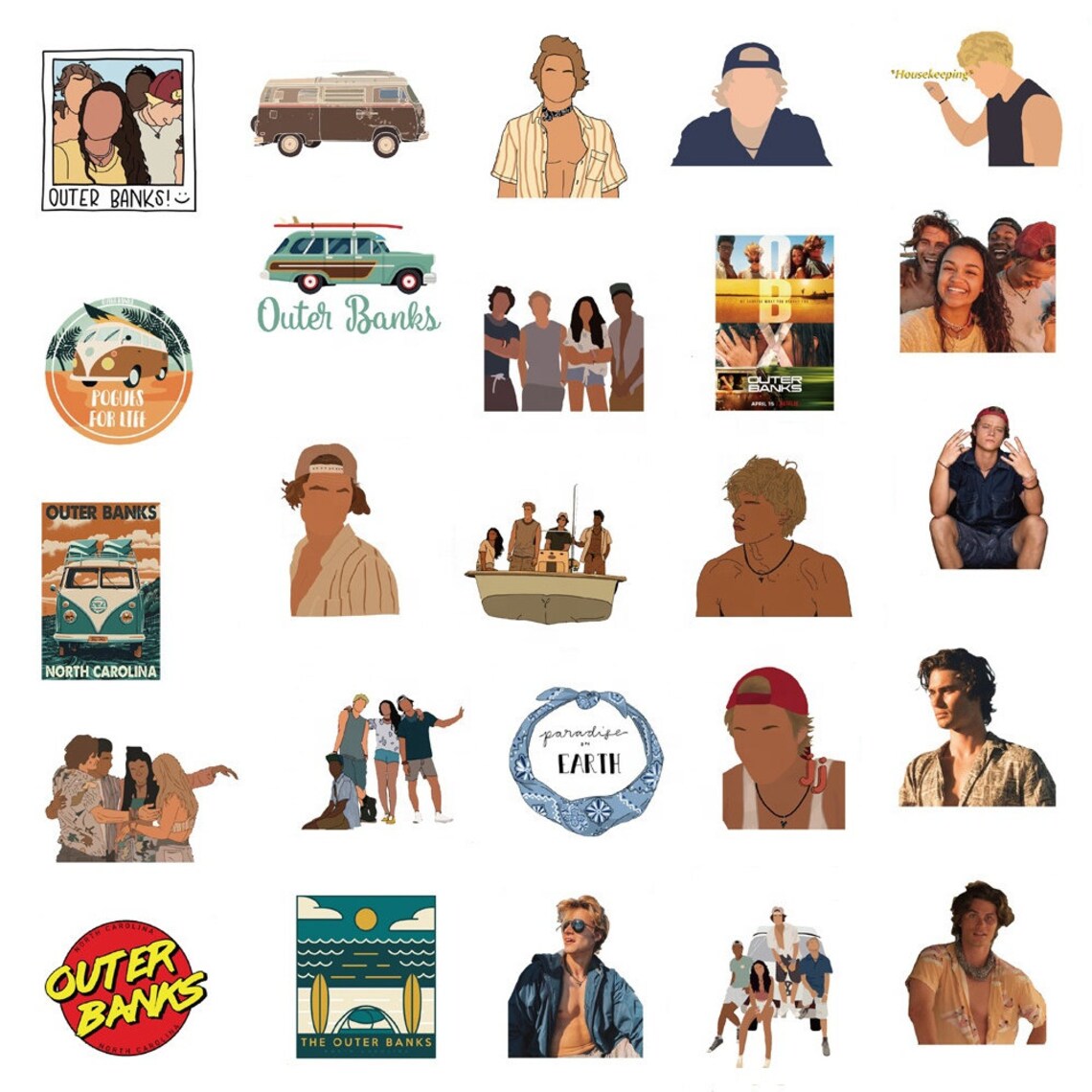 Outerbanks 50 Pack Stickers OBX Sticker Vinyl Stickers | Etsy