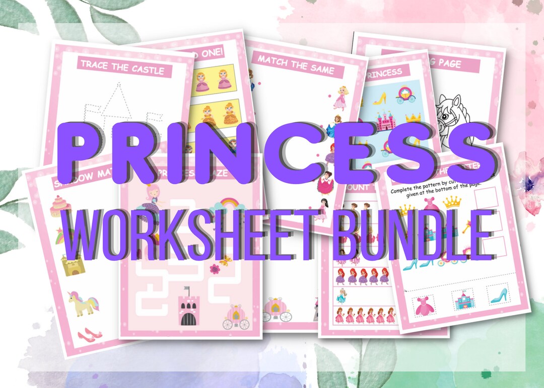Princess Pre-school Kindergarten Worksheet 15 Pages Math Counting ...