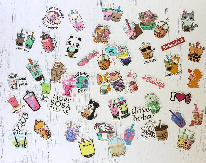 Boba Stickers 50 Pack Bubble Tea Sticker Boba Tea Sticker Sticker Pack ...