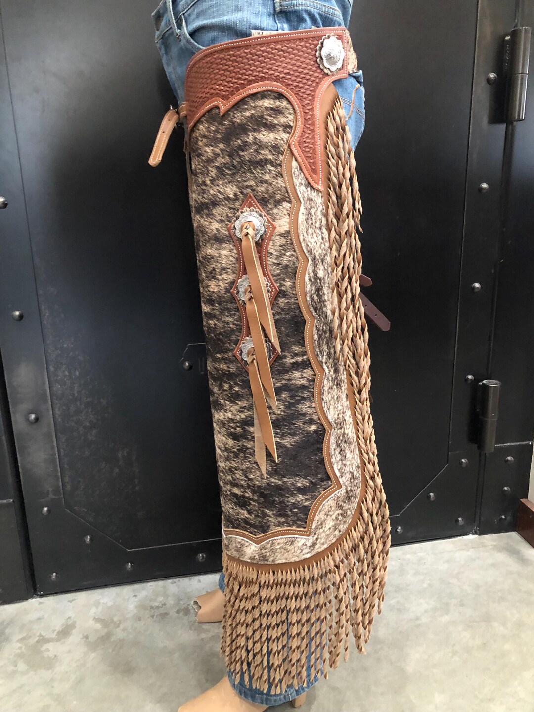 Chinks Chaps Hair on Cowhide With Twisted Fringe - Etsy