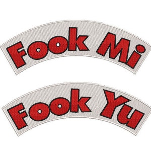 2 in X 6 in Fook Mi, Fook Yu Austin Powers Patches, Iron on or Sew On ...