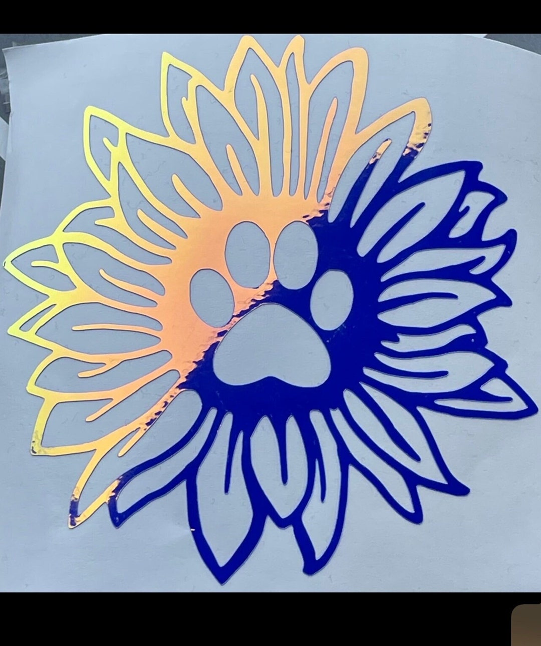 Sunflower Paw Print Original Vinyl Decal Car Decal - Etsy