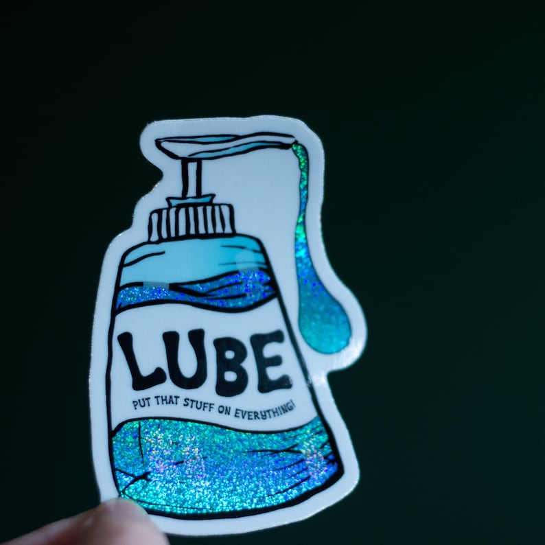 Lube Bottle Sticker Sparkly Sex-positive Sticker - Etsy