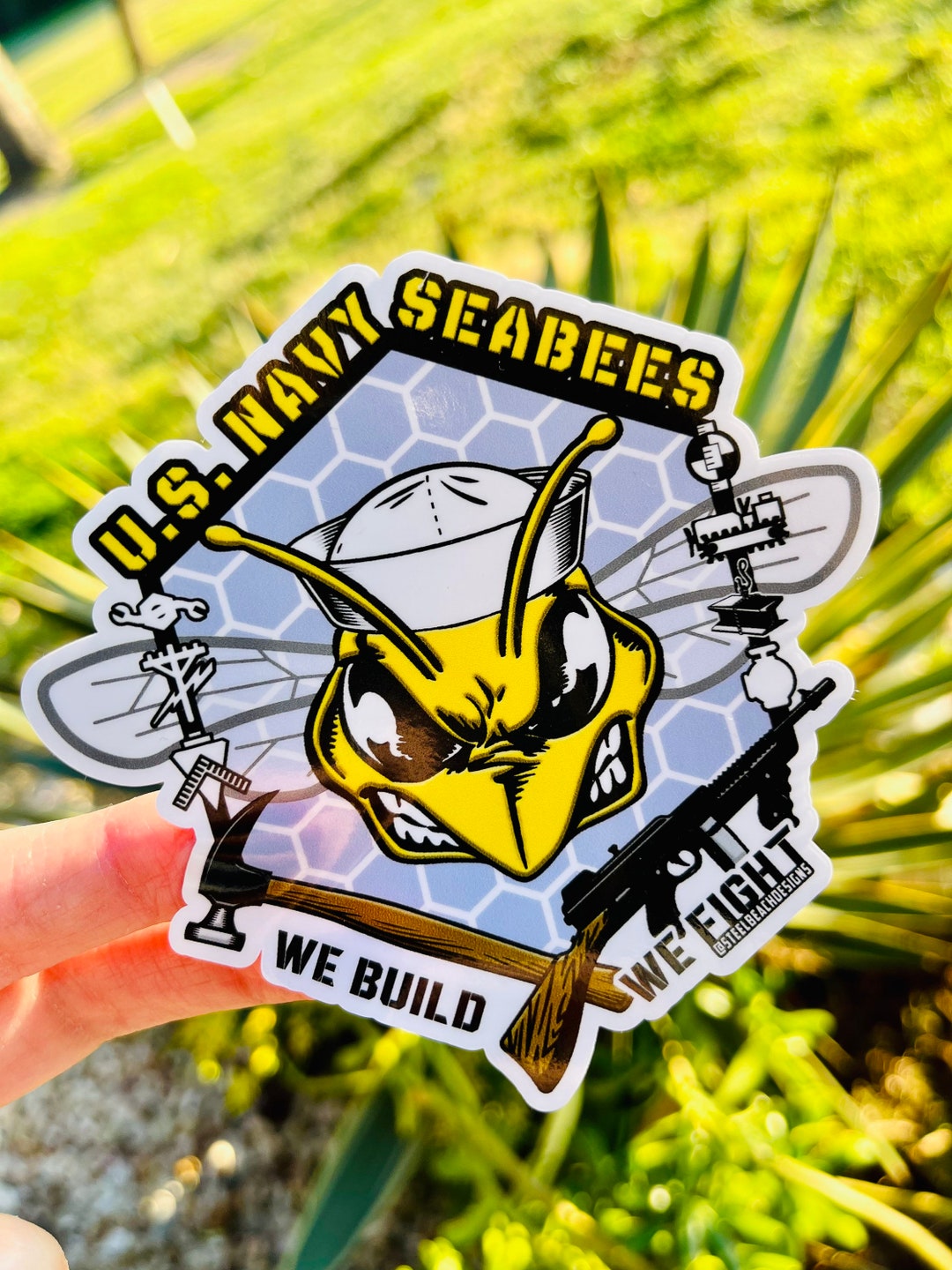 Seabee Sticker - Military CB Decal - We Build We Fight - Etsy