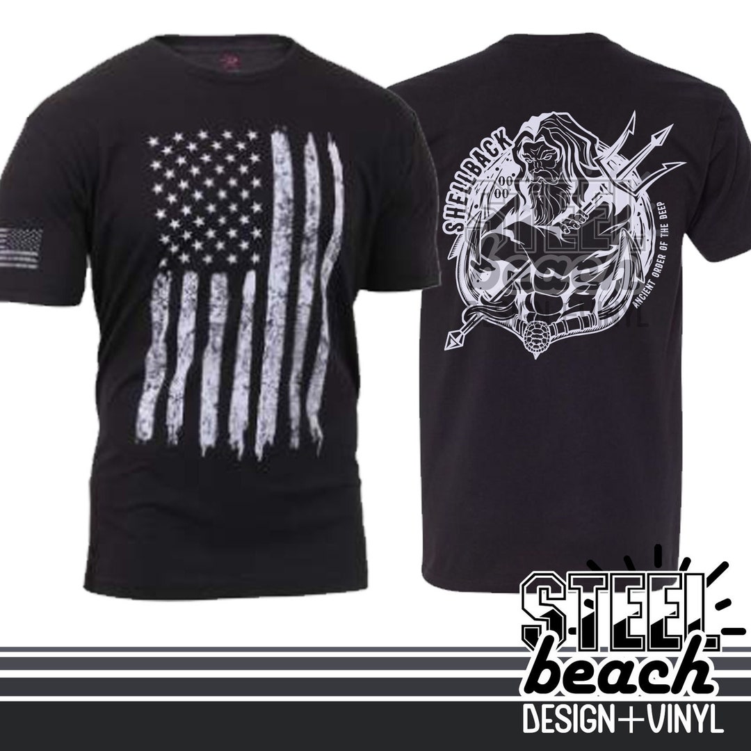 Navy Shellback T-shirt Distressed Flag Crossing Equator - Etsy