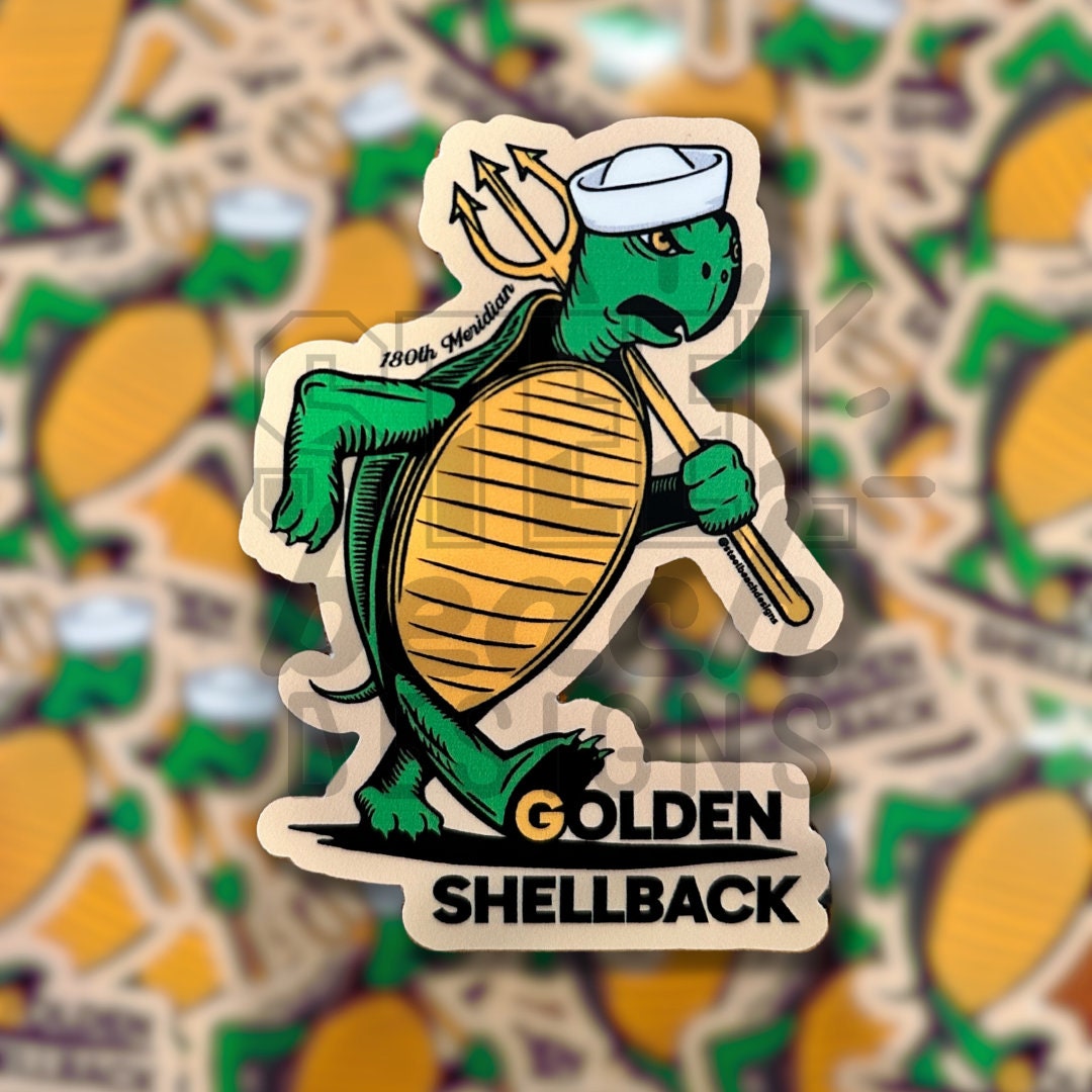 Golden Shellback Sticker Navy Decal 180th Meridian - Etsy
