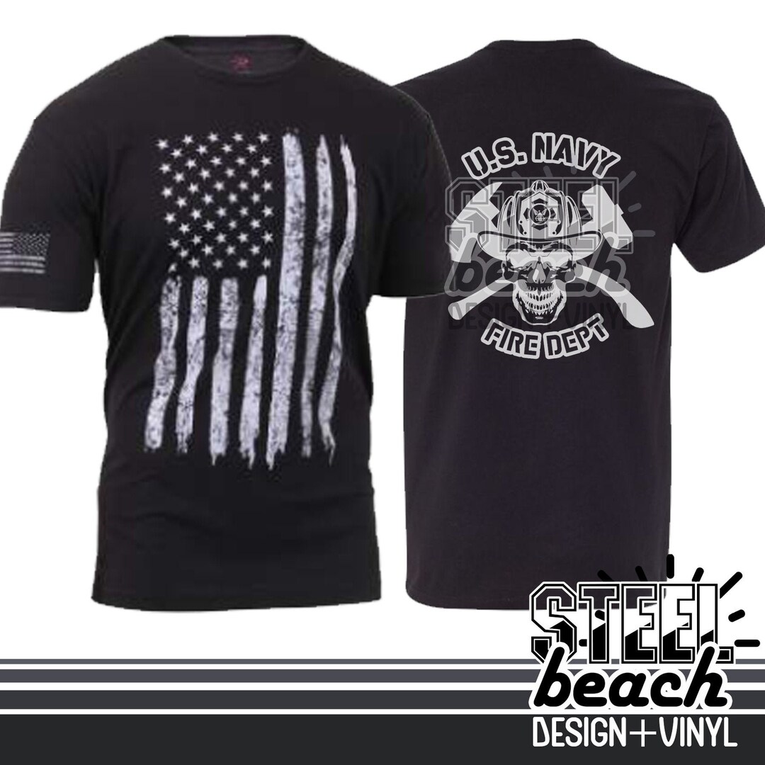 Navy Fire Dept T-shirt Distressed Flag Navy DC - Etsy