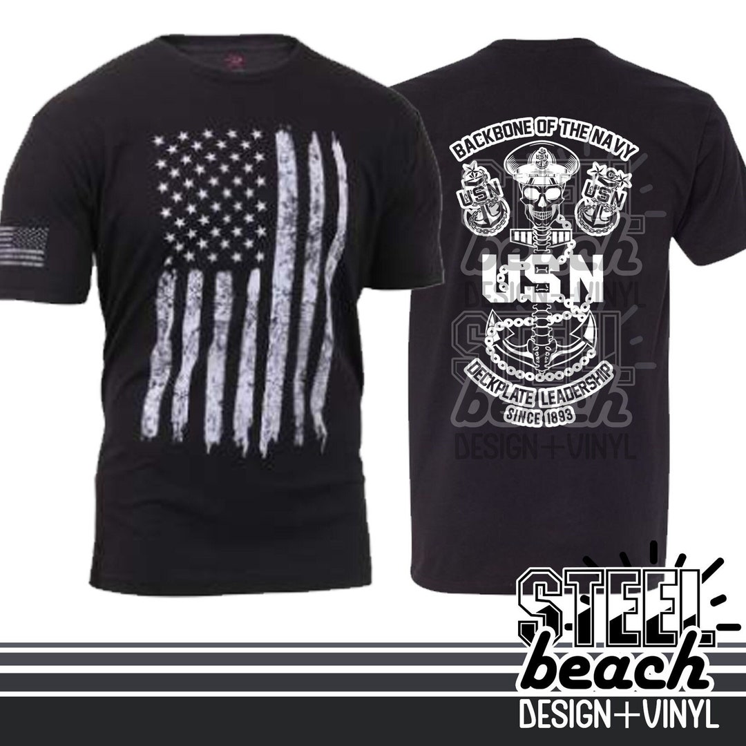 Navy CPO Backbone T-shirt Distressed Flag Navy Chief Navy Pride Tee - Etsy