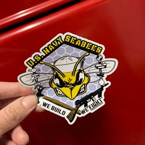 Seabee Sticker - Military CB Decal - We Build We Fight - Etsy