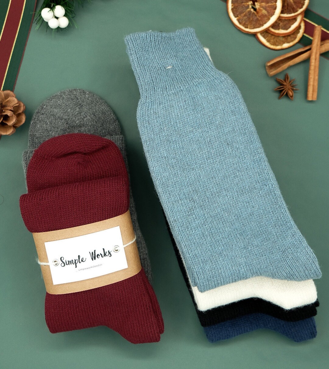Warm Cozy Plain Wool Socks, Unisex High-quality Wool Socks, Pure ...