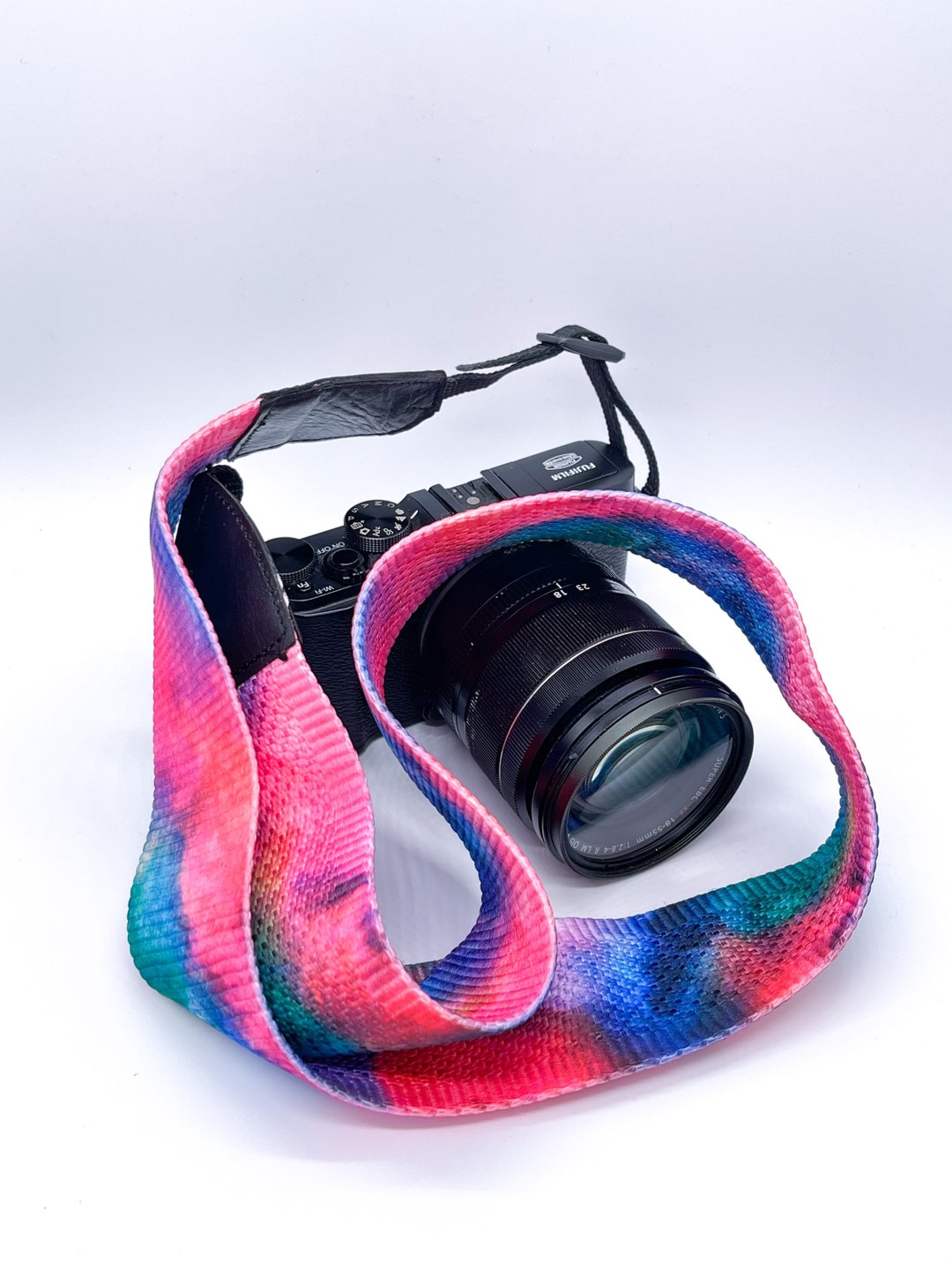 Tie Dye Boho Camera Strap: Upcycled Leather, Adjustable DSLR/SLR - Etsy
