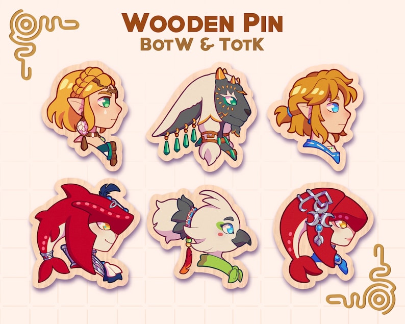 Zelda Botw & Totk Wooden Pins - Etsy