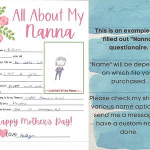 All About My Lolli - Mother's Day Questionnaire - Mothers Day Survey ...