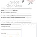 I Love My Great Grandma, Mother's Day Questionnaire, Survey, Fill in ...