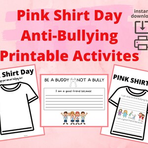 Pink Shirt Day Printable Activities, Anti-bullying, Being A Good Friend ...
