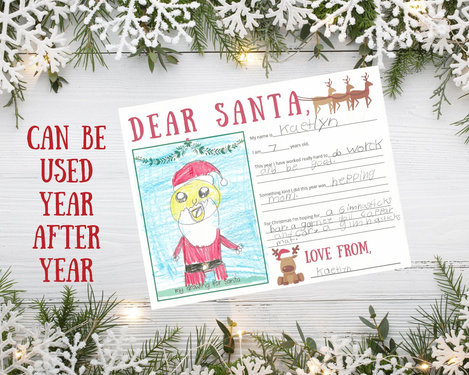 Printable Letter to Santa, Dear Santa, Letter, Children's Holiday ...