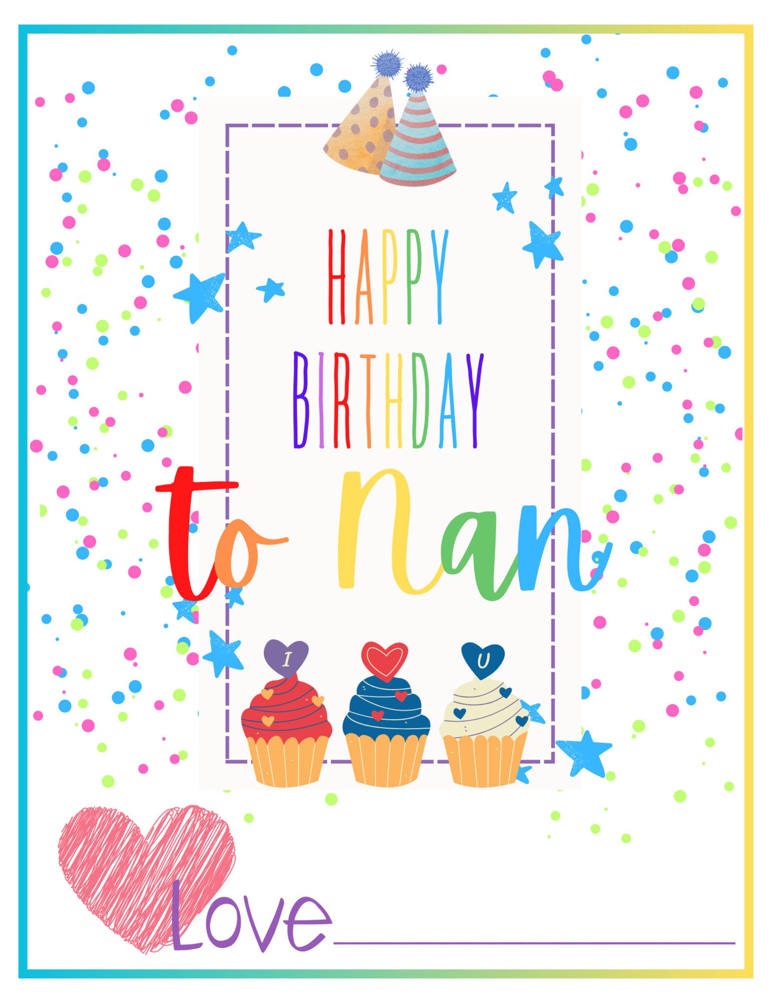 Happy Birthday Nan - Printable Gift From Child - Keepsake Book ...