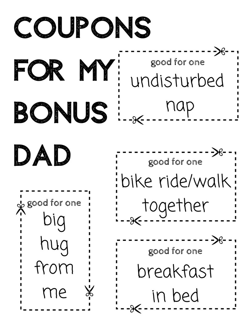 Bonus Dad Father's Day Printable Book - DIY Gift - Grandpa - Fill in ...