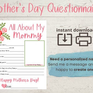 All About My Mom Mum Fill in the Blank Printable for - Etsy