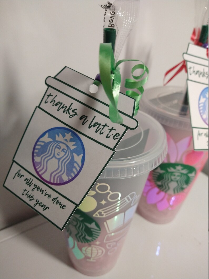 Thanks A Latte Printable Tag SVG PNG PDF Instant Digital Download Gift ...