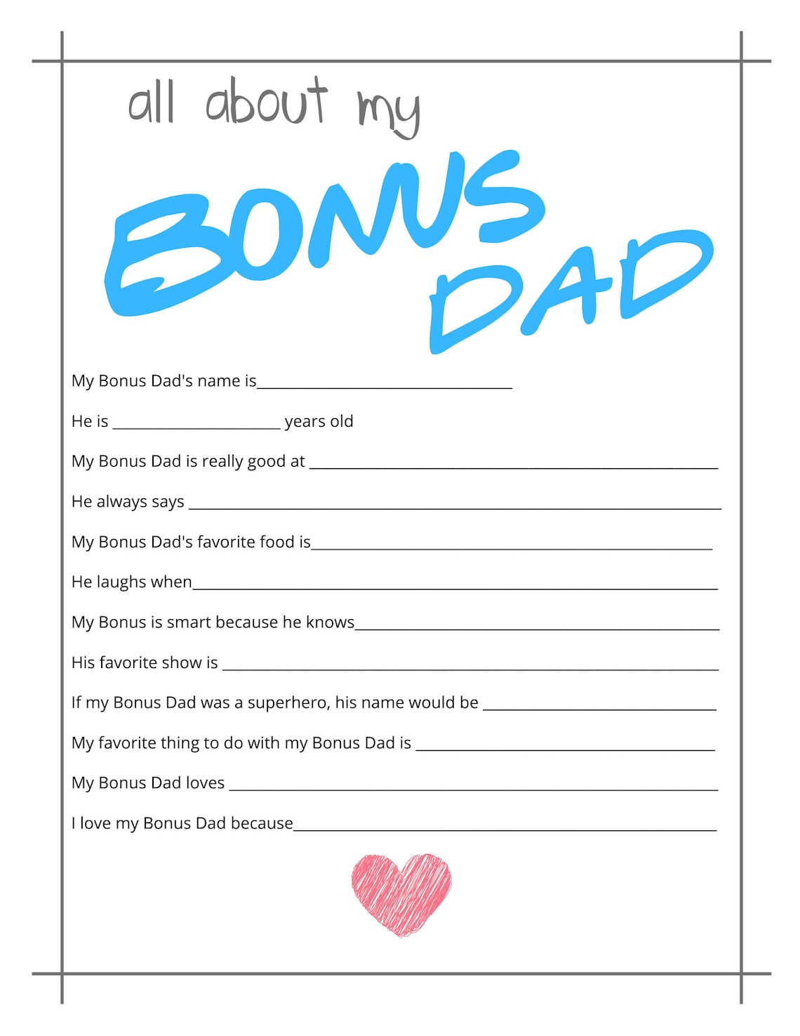 Bonus Papa Vatertag Druckbares Buch - Vatertag DIY Geschenk - Opa ...