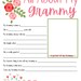 All About My Grammy, Mother's Day Questionnaire, Survey, Questions ...
