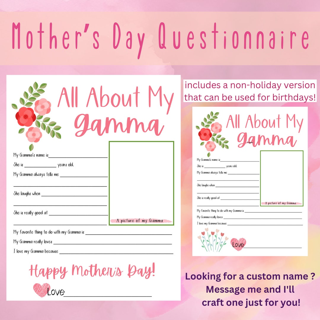 Todo sobre mi gamma, cuestionario del día de la madre, encuesta ...