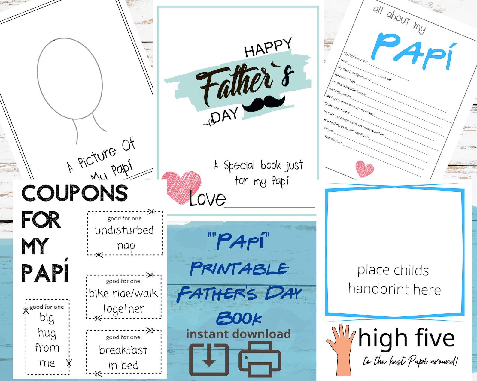 All About My Papi Fathers Day Printable Book - Father's Day DIY Gift ...