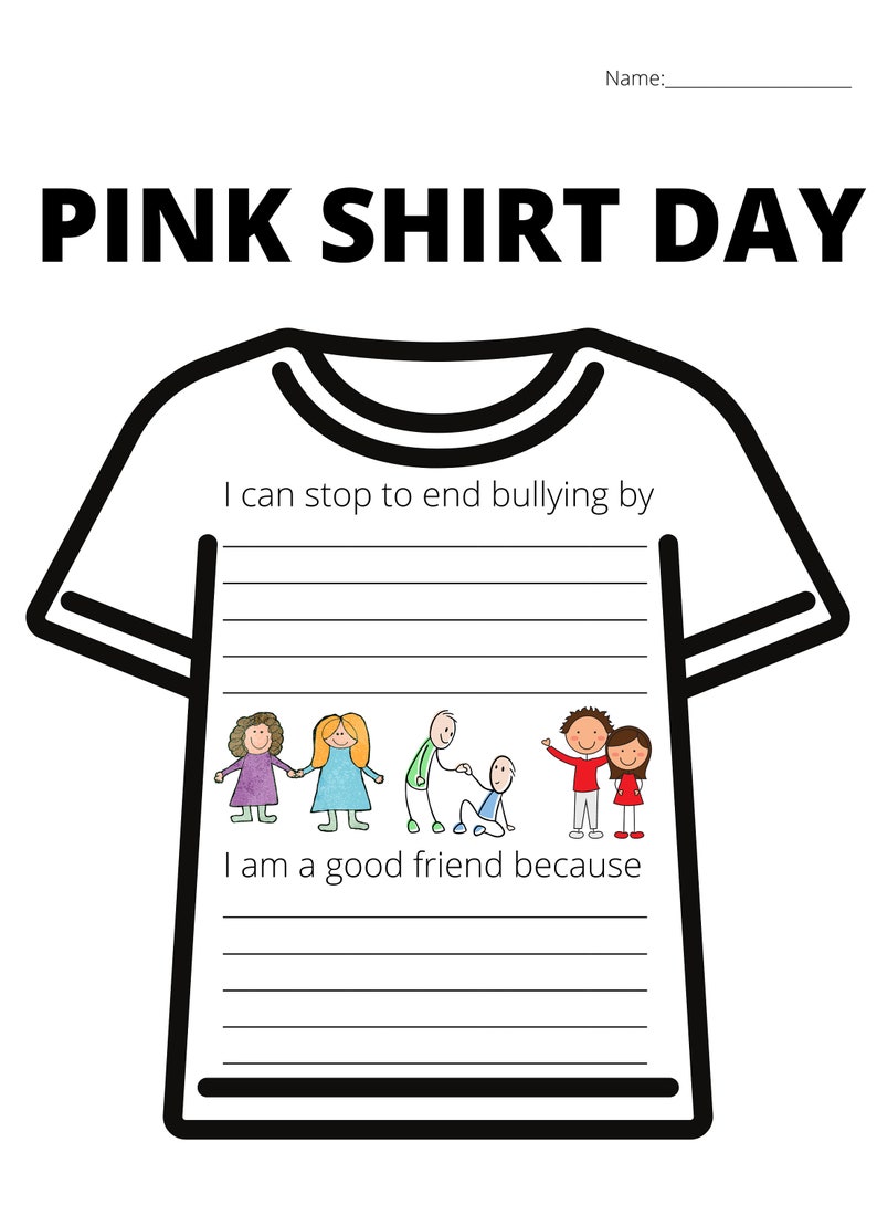 Pink Shirt Day Printable Activities: Anti-bullying, Good Friend (PDF ...