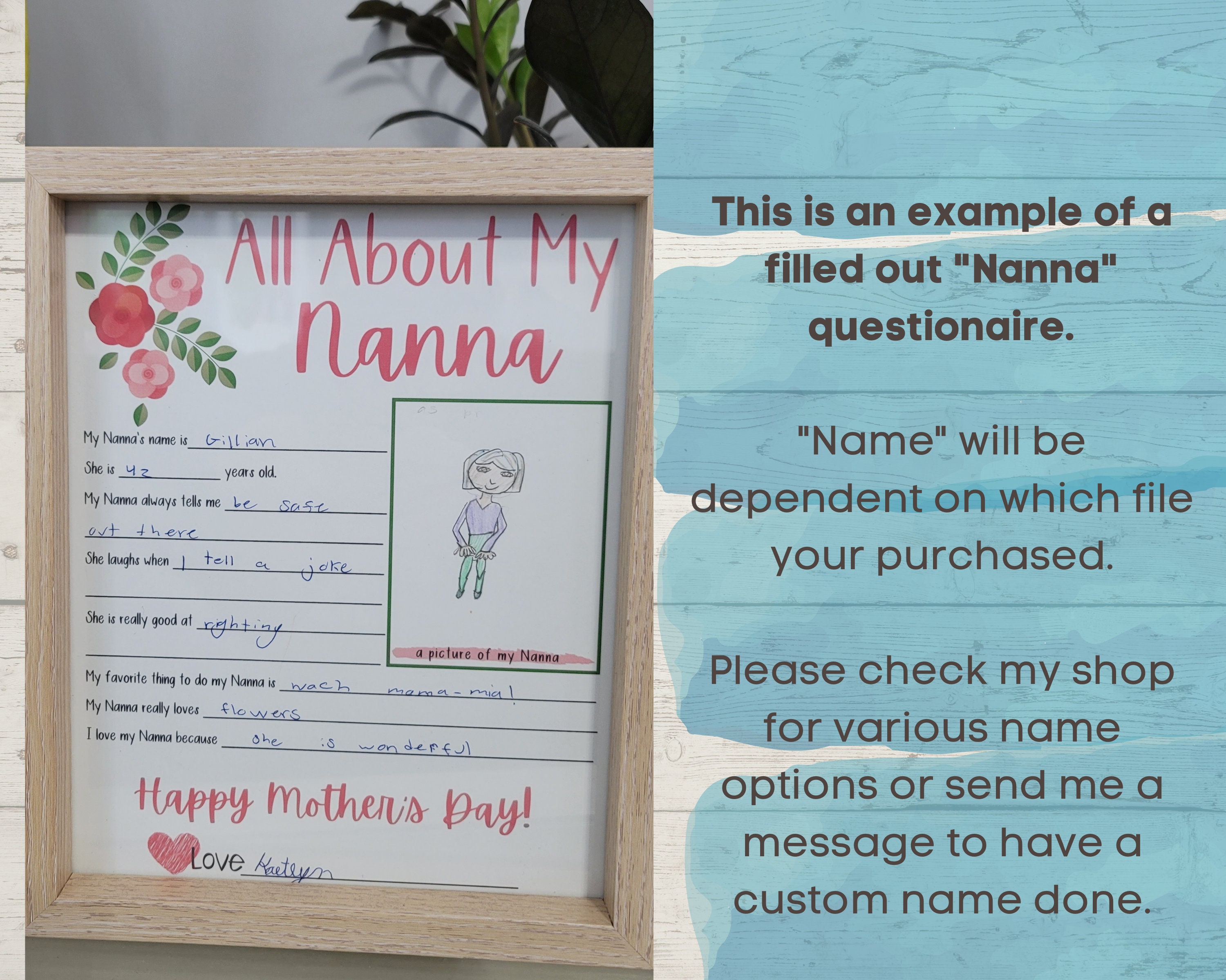 All About My Mimi, Mother's Day Questionnaire, Grandma, Survey ...