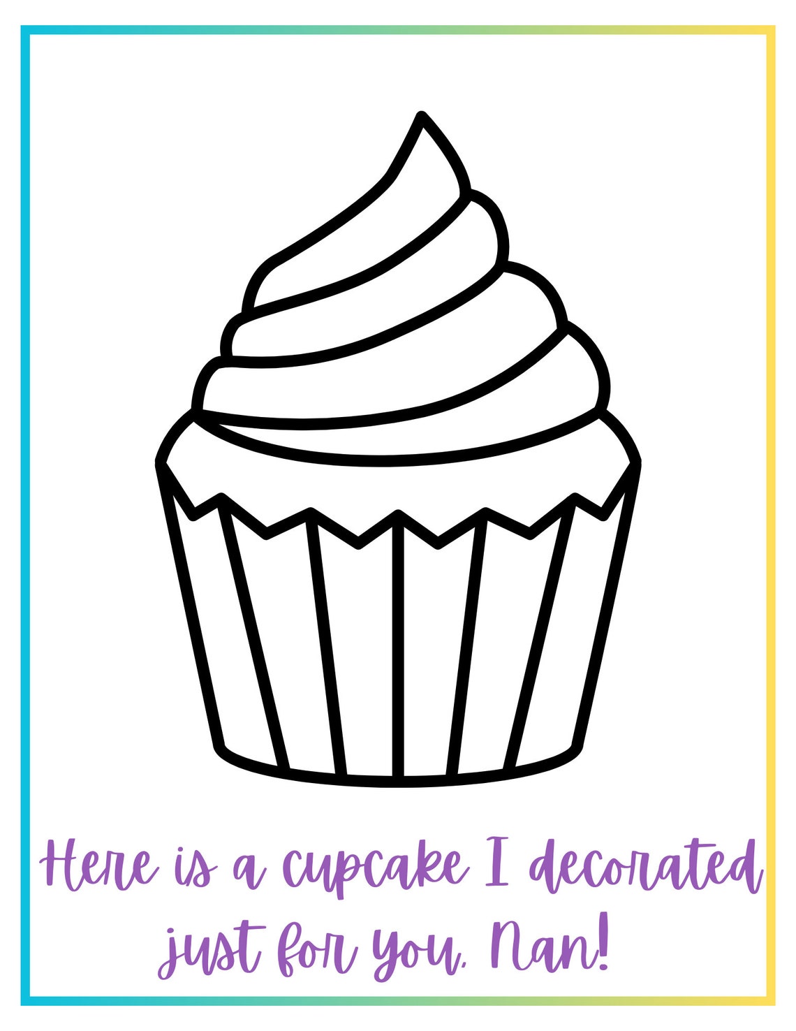 Happy Birthday Nan Printable Gift From Child Keepsake Book Birthday ...