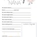 I Love My Nana, Mother's Day Questionnaire, Survey, Questions, Fill in ...