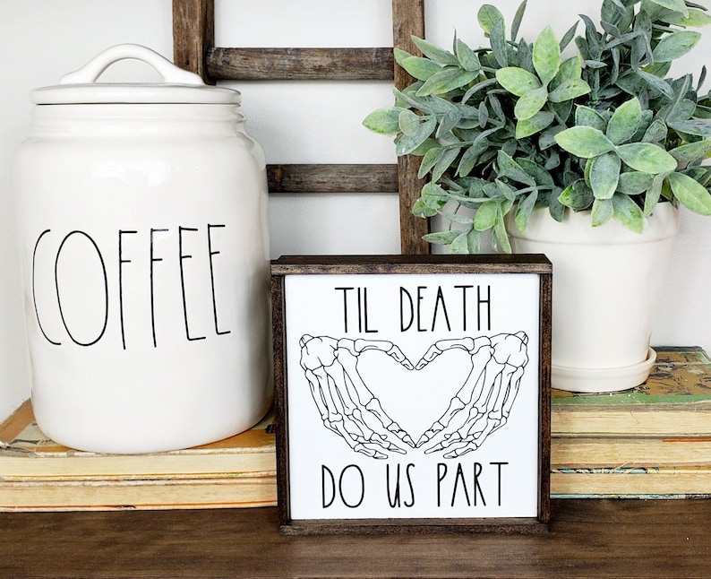 Til Death Do Us Part Sign Skeleton Hands Heart Rae Dunn - Etsy