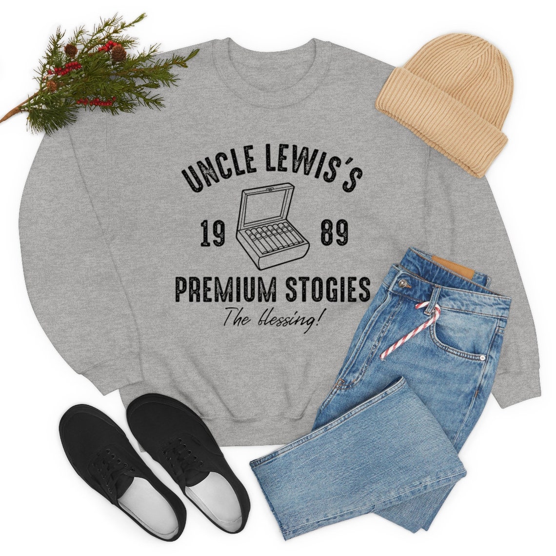 Uncle Lewis's Premium Stogies Sweatshirt, Funny Vintage Christmas ...