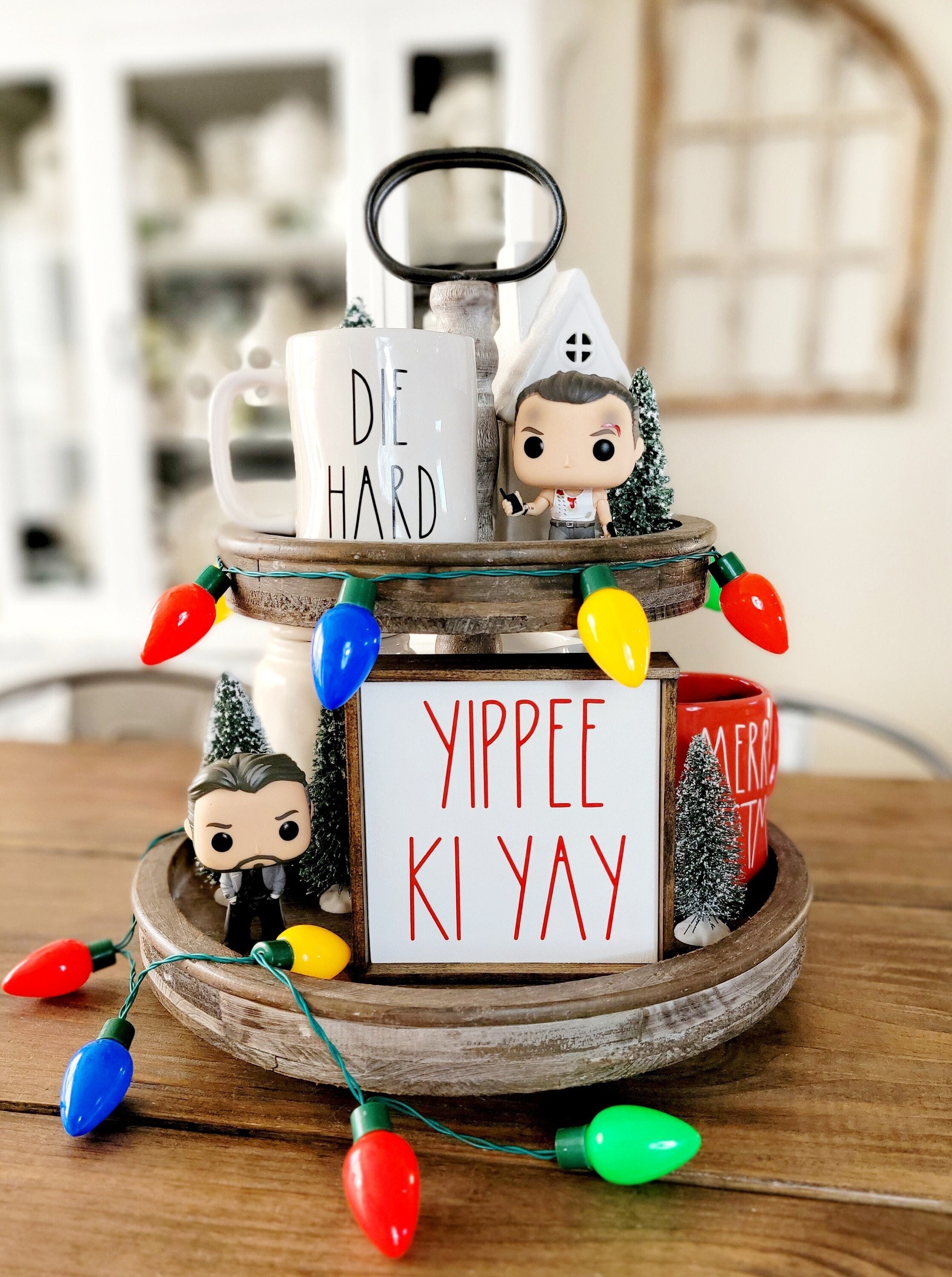 Yippee Ki Yay Die Hard Quote Sign, Coffee Bar Tiered Tray Decor ...