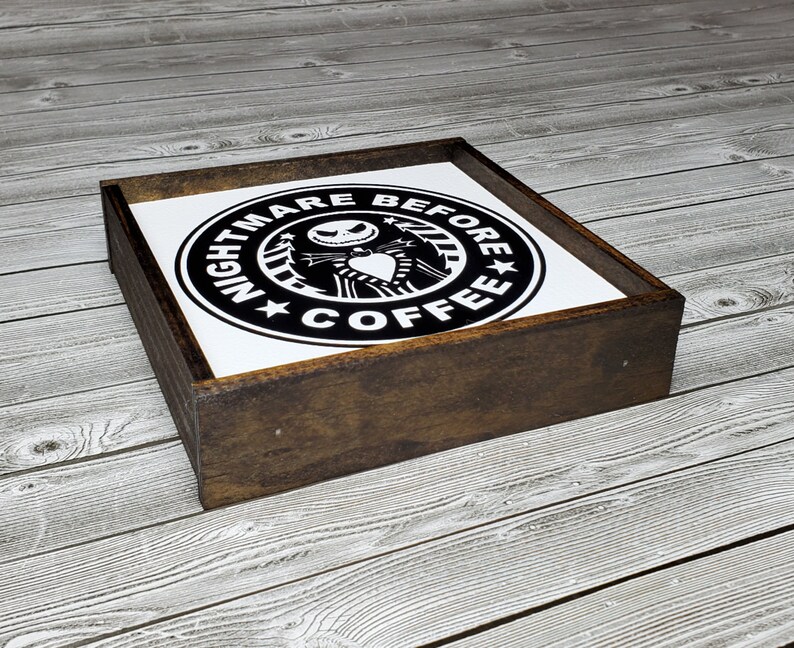 Nightmare Before Coffee Wood Sign, Coffee Bar Decor, Jack Skellington ...