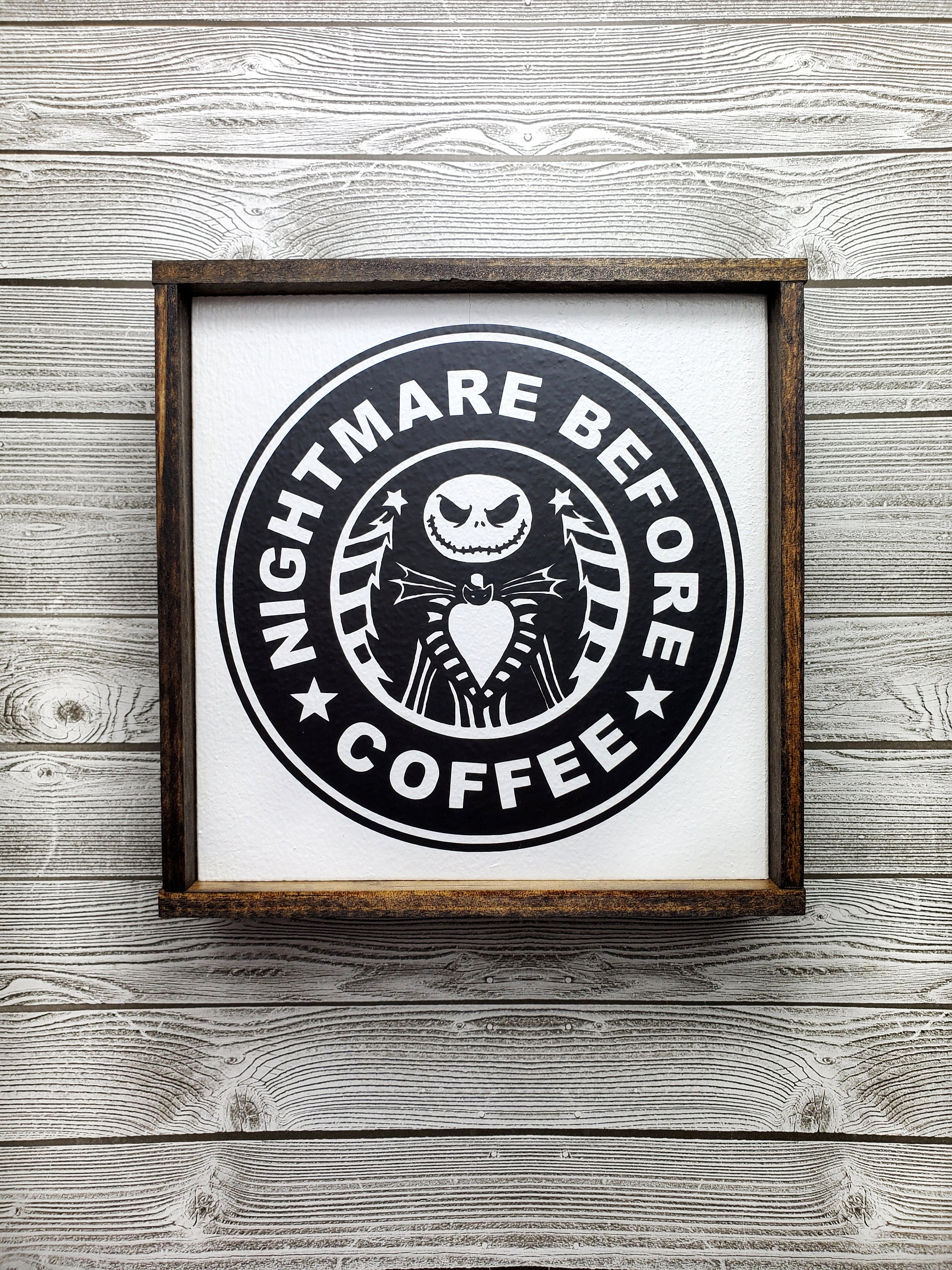 Nightmare Before Coffee Wood Sign, Coffee Bar Decor, Jack Skellington ...