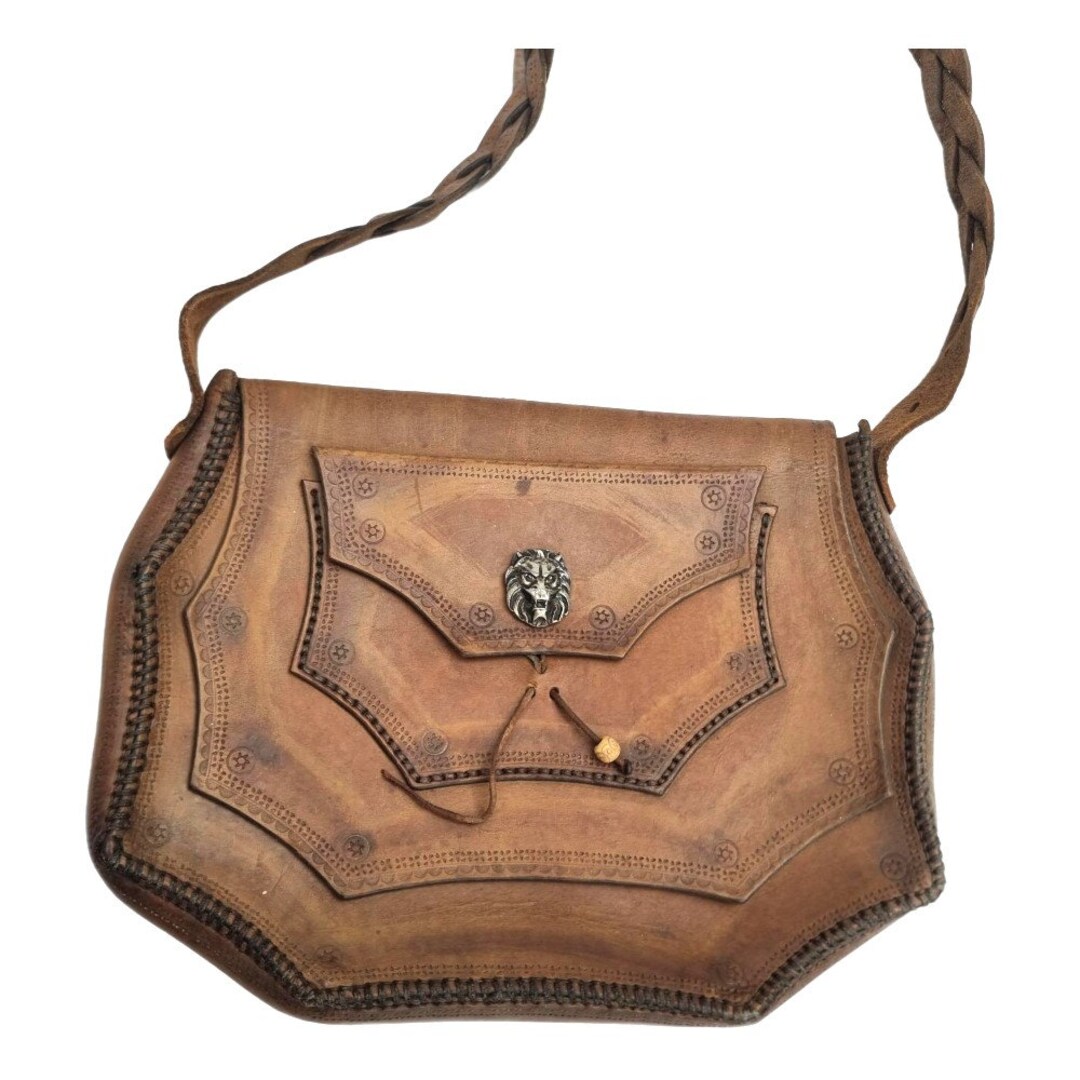 Vintage TOOLED LEATHER BAG, Embossed Western Purse, Women's Cowboy Bag ...