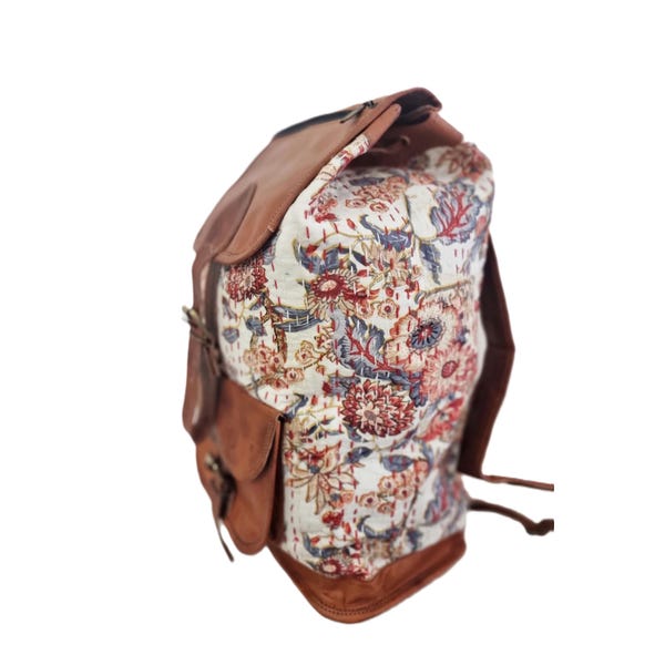 Boho Leather Backpack - Etsy