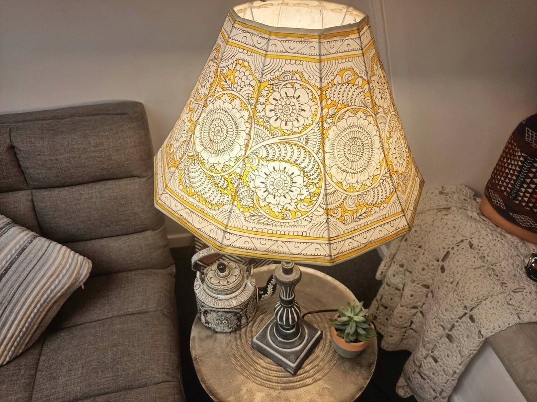 Indian Tribal Lamp Shade - Boho Hippie Bedside Décor - Warm Living Room ...