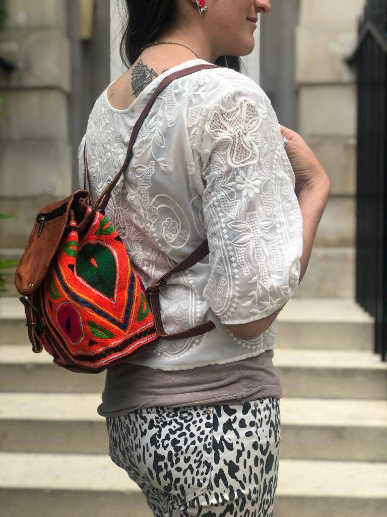 Small WOMEN'S LEATHER BACKPACK Boho Vintage Hippie Bag | Etsy