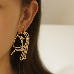 Artsy JOHANNES VERMEER EARRINGS Girl With a Pearl Earring, Asymmetric ...