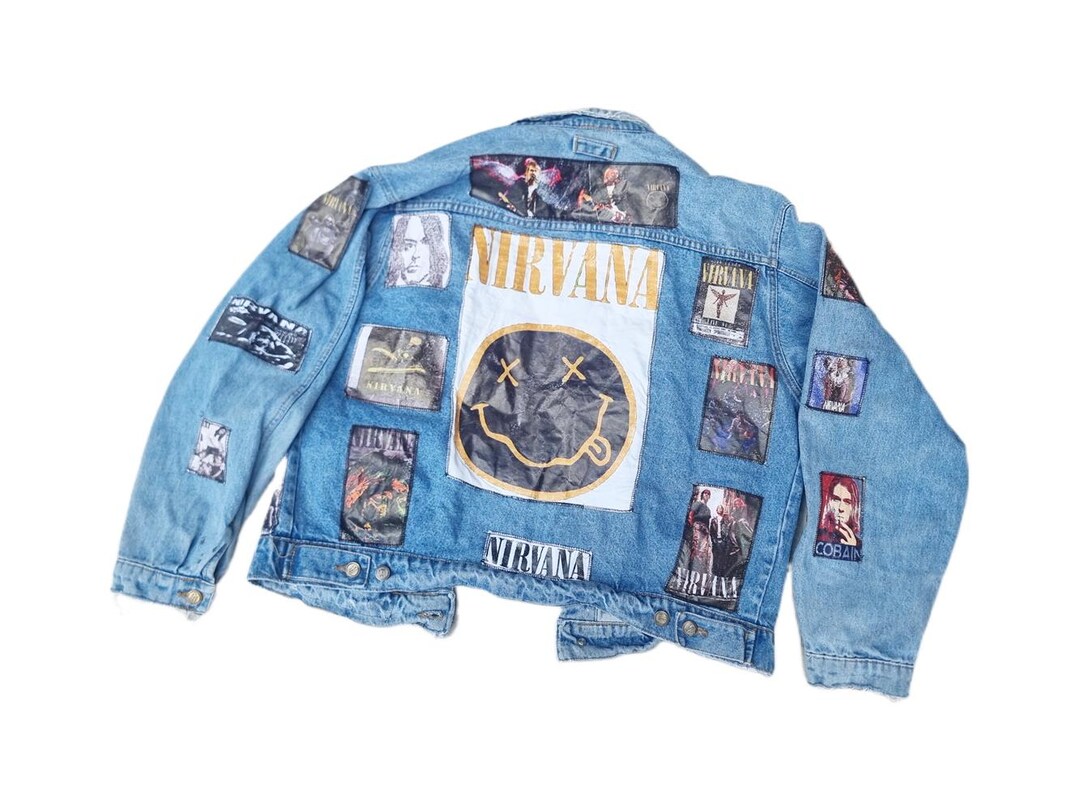 Upcycled Nirvana Denim Jacket | 90s Grunge Oversized Unisex Levi's ...